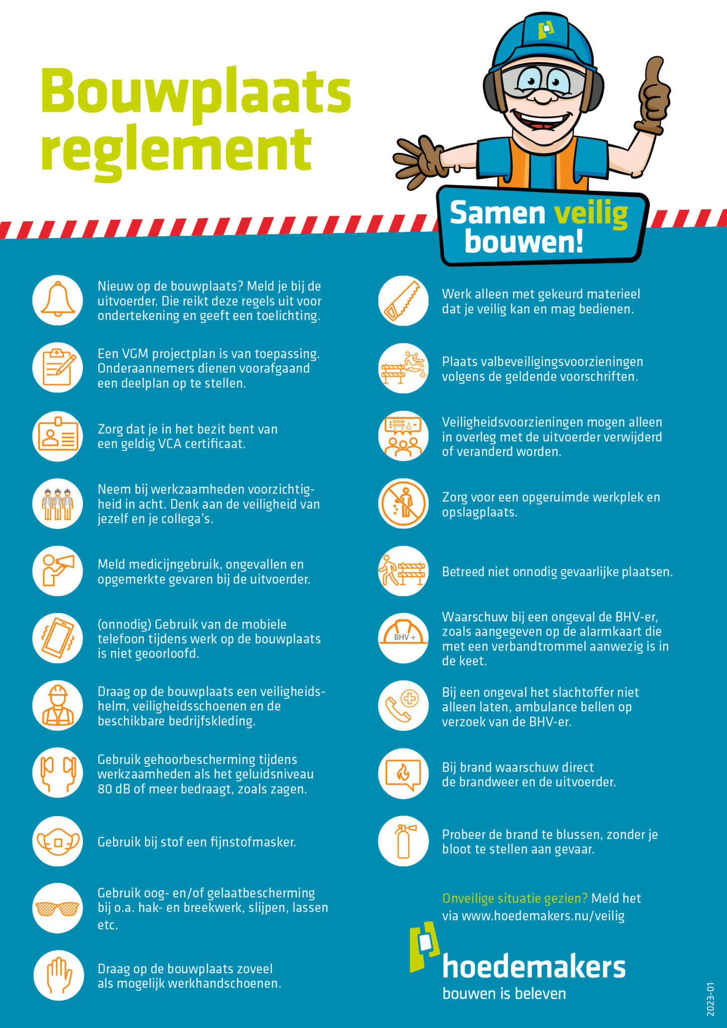 Veilig werken op de bouwplaats - Hoedemakers